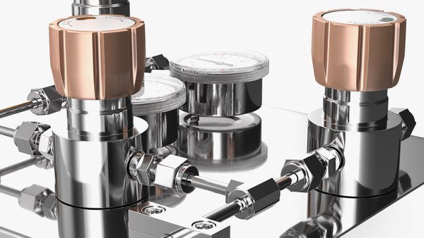 modelo 3d Panel de control de gases industriales de laboratorio ...