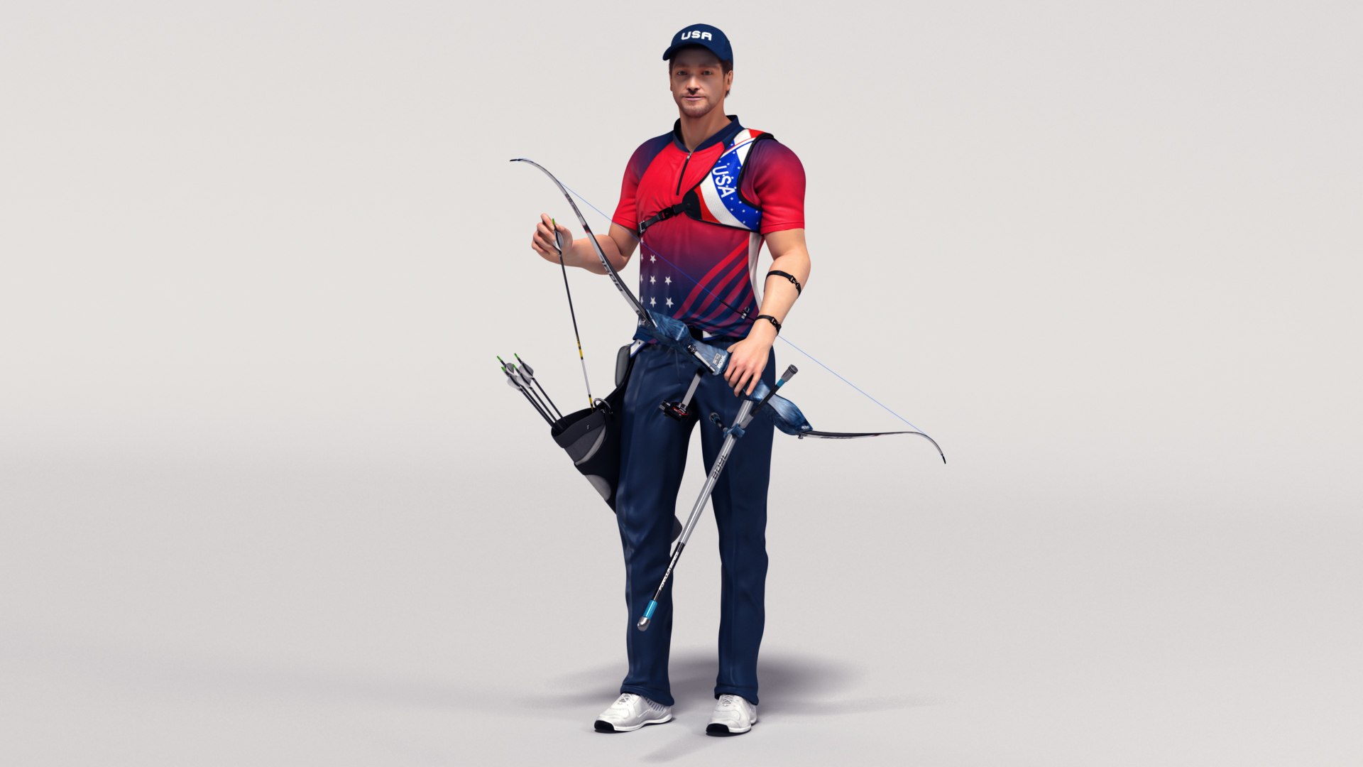 Male Olympic Archery Animated HQ 3D Model - TurboSquid 1842375