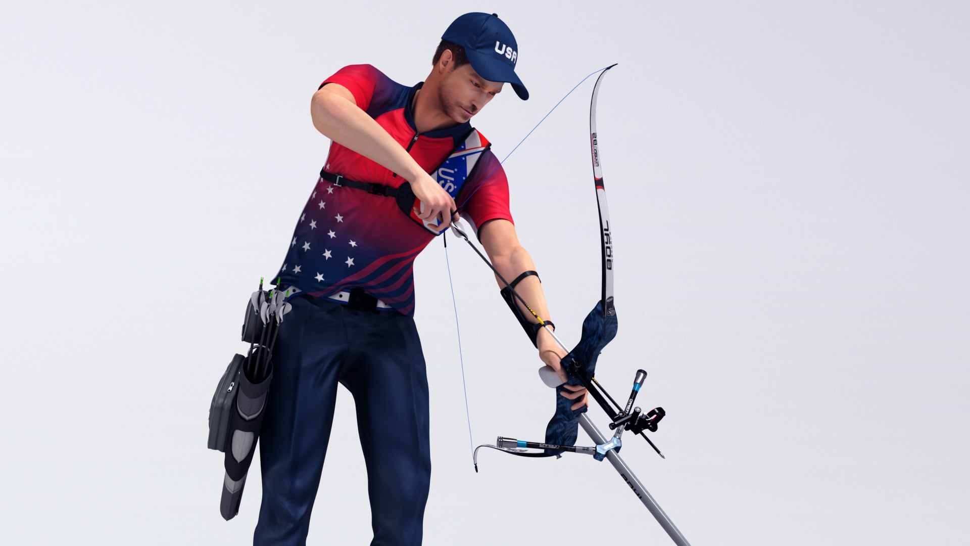 Male Olympic Archery Animated HQ 3D model - TurboSquid 1842375