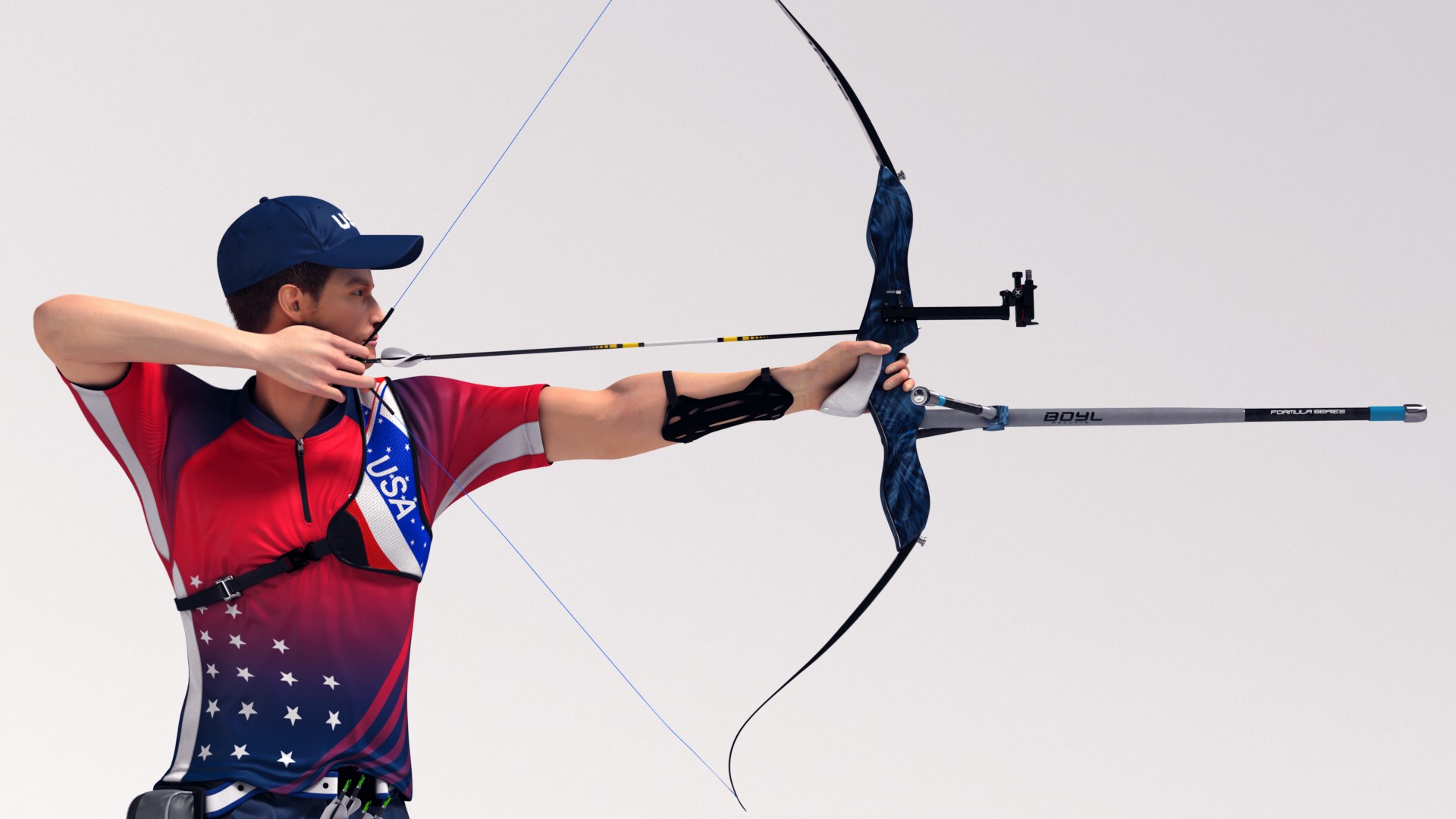Male Olympic Archery Animated HQ 3D Model - TurboSquid 1842375