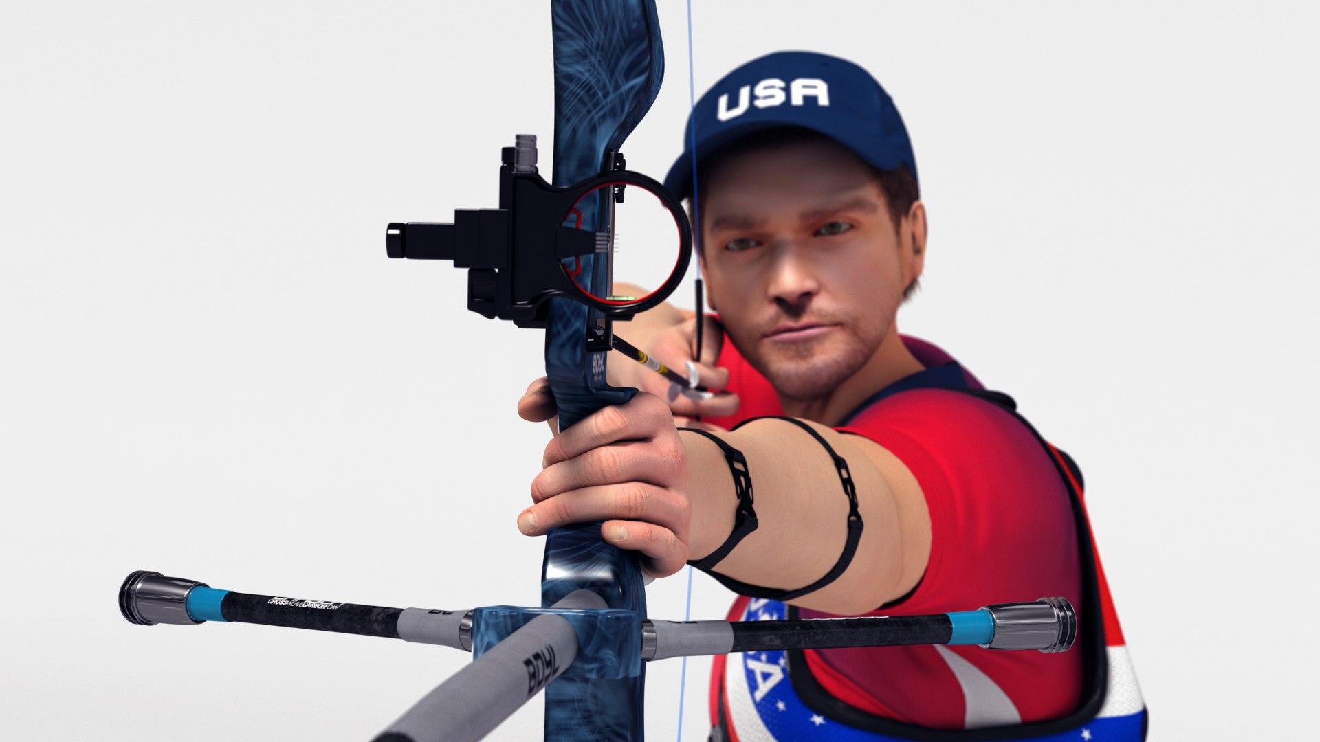 Male Olympic Archery Animated HQ 3D Model - TurboSquid 1842375