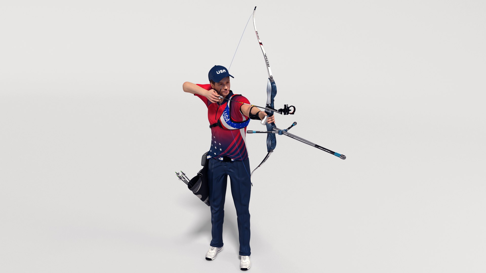 Male Olympic Archery Animated HQ 3D model - TurboSquid 1842375