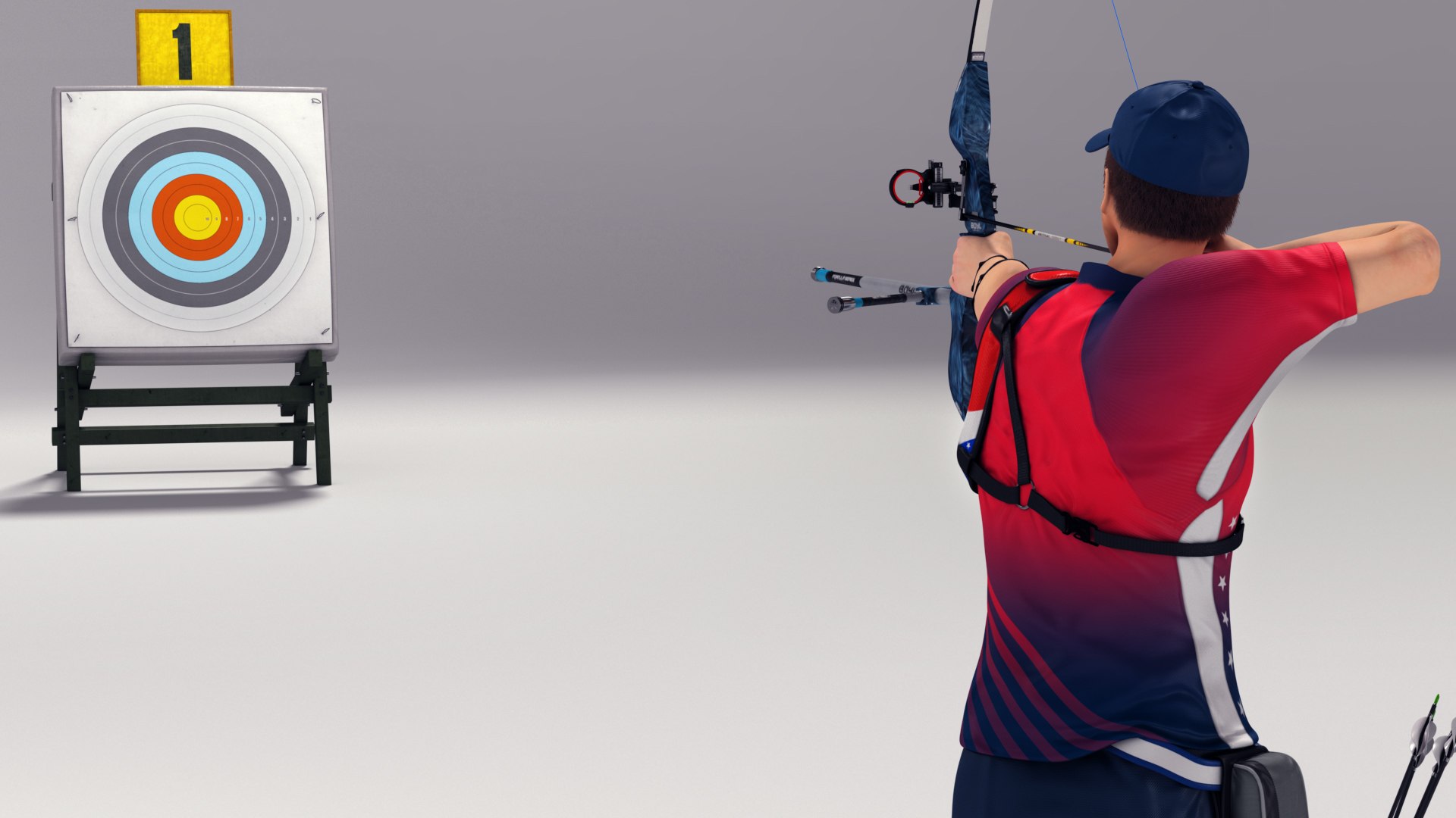 Male Olympic Archery Animated HQ 3D Model - TurboSquid 1842375