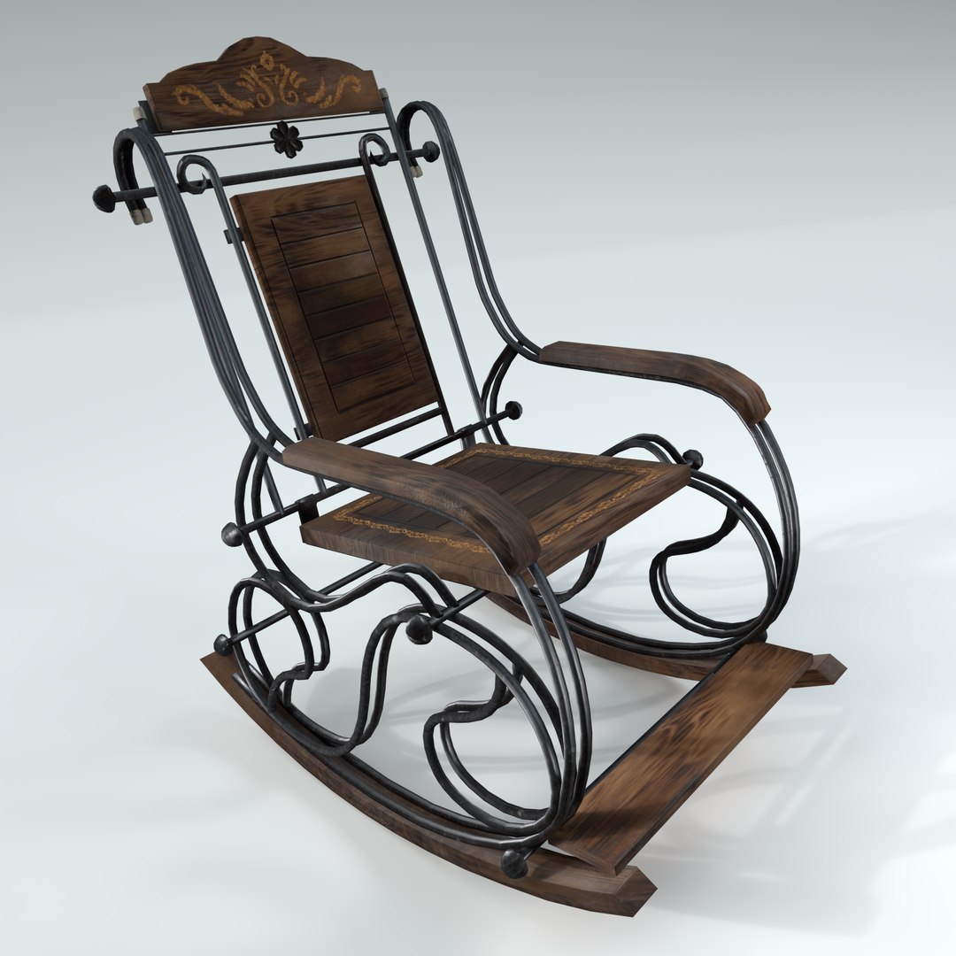 3D Model Hardwood Rocking Chair Wood - TurboSquid 1553455