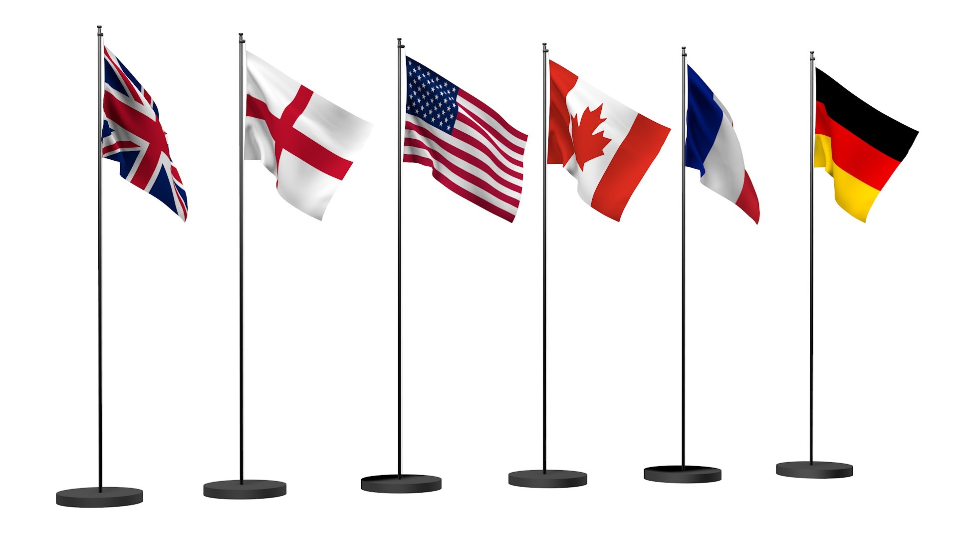 3D Flags Of Different Countries 30 Items - TurboSquid 1782181