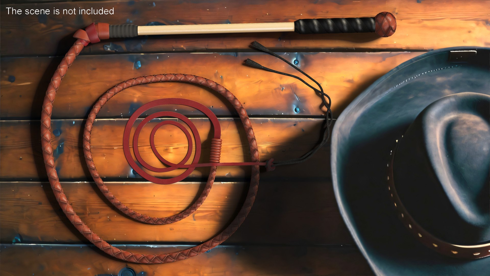 3D Braided Leather Bullwhip Coiled Brown Model - TurboSquid 2211442