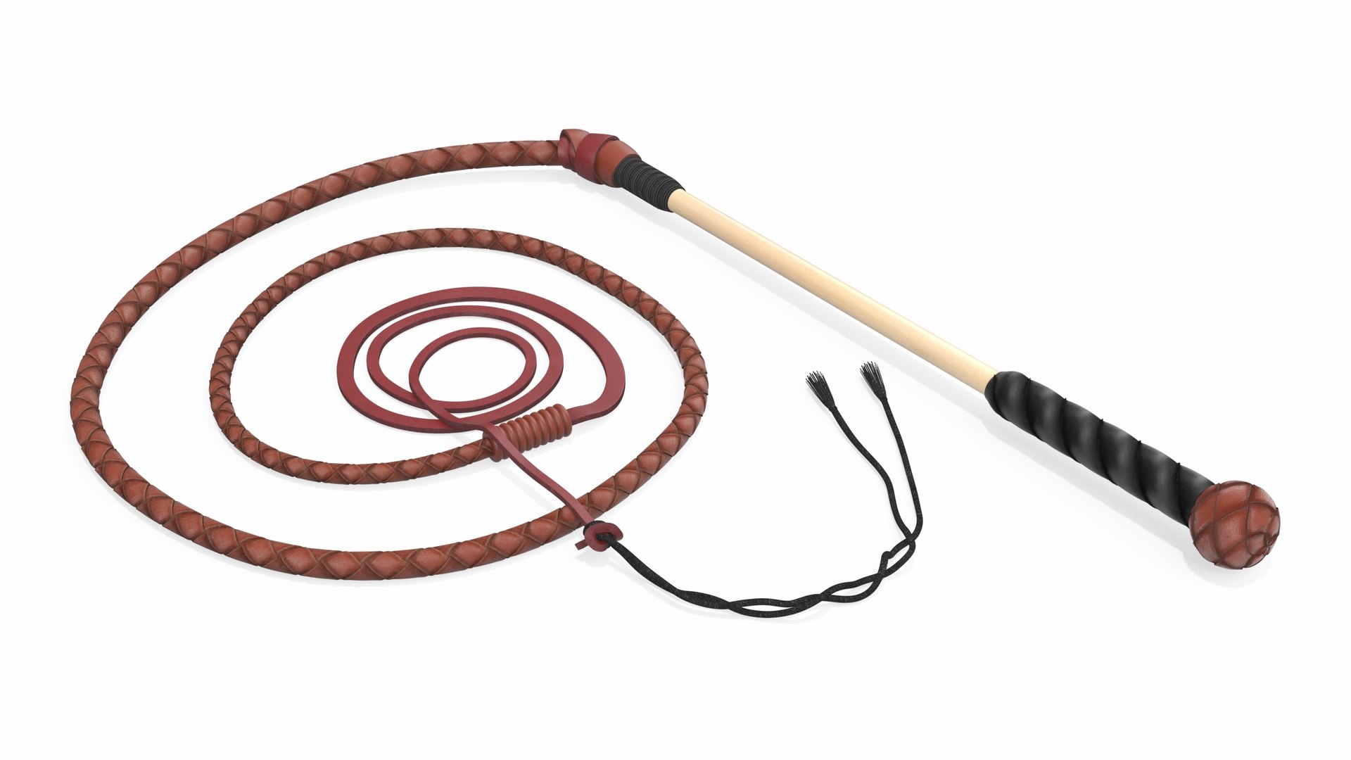 3D Braided Leather Bullwhip Coiled Brown Model - TurboSquid 2211442