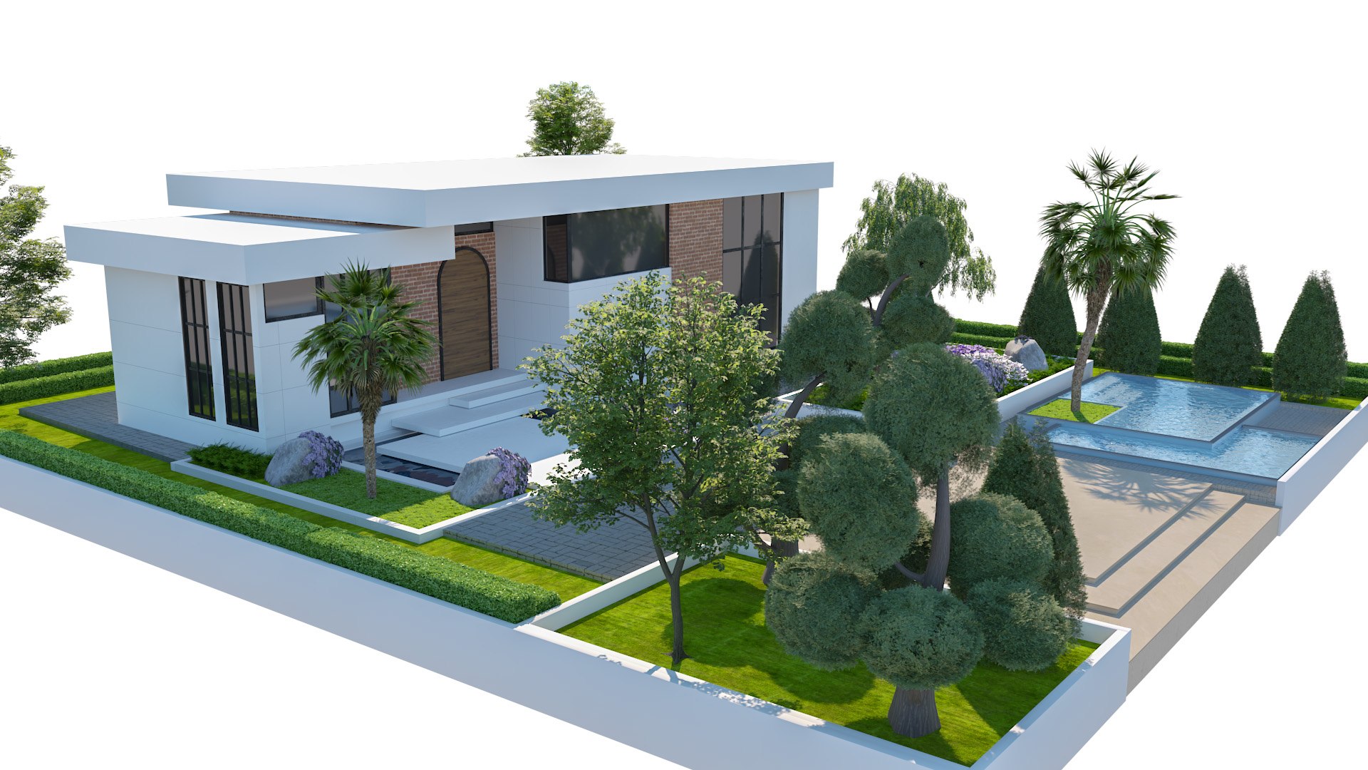 ArchViz Ready Modern House Exterior Asset 3D Model - TurboSquid 2495223