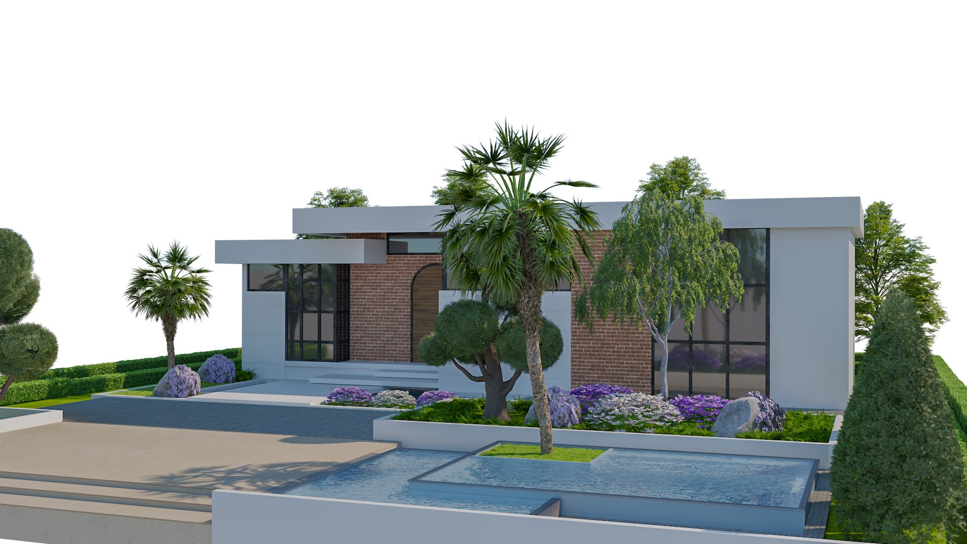 ArchViz Ready Modern House Exterior Asset 3D Model - TurboSquid 2495223