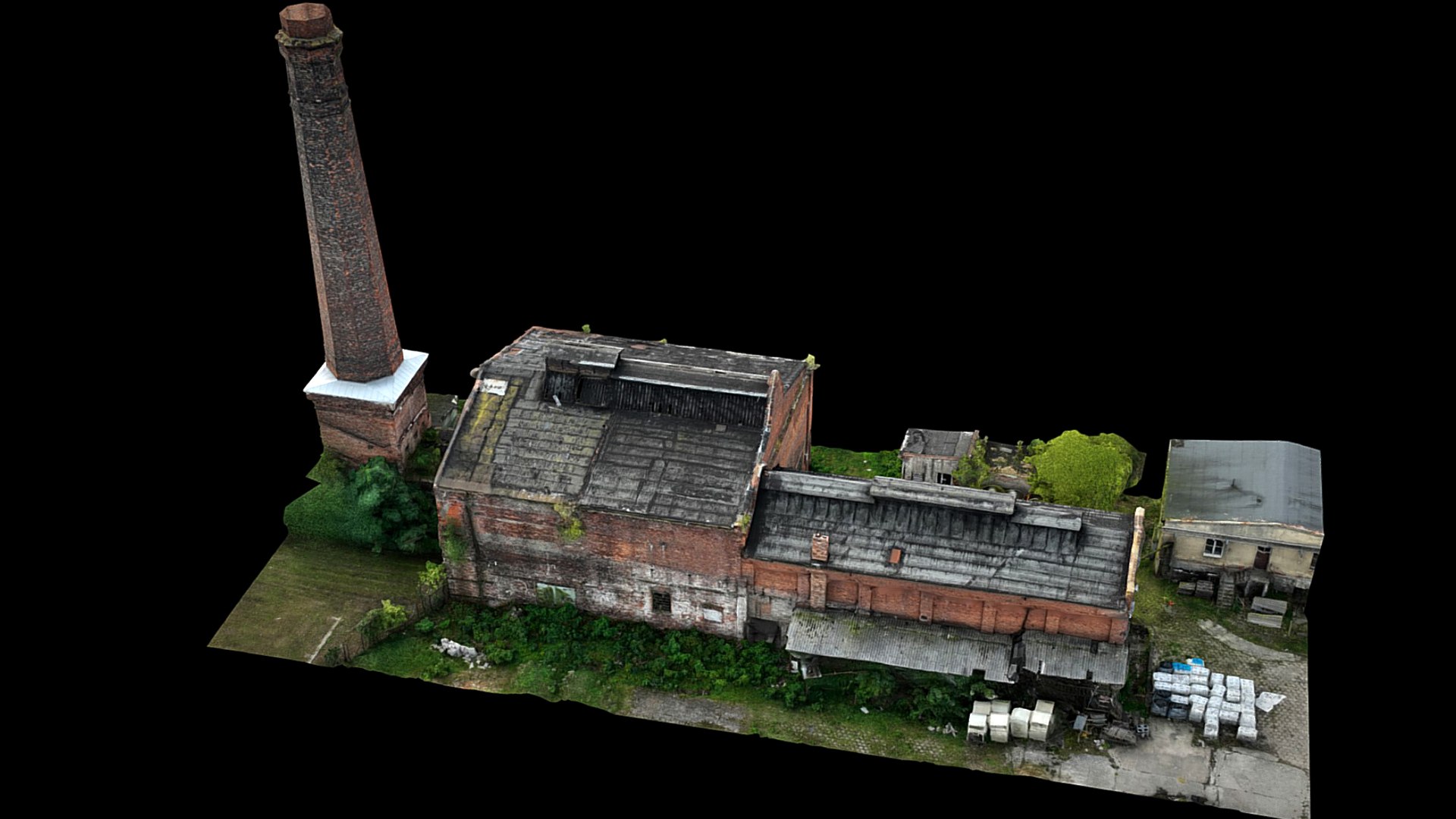 3D Old Factory Brick Ruins Terrain Drone Photogrammetry Model ...