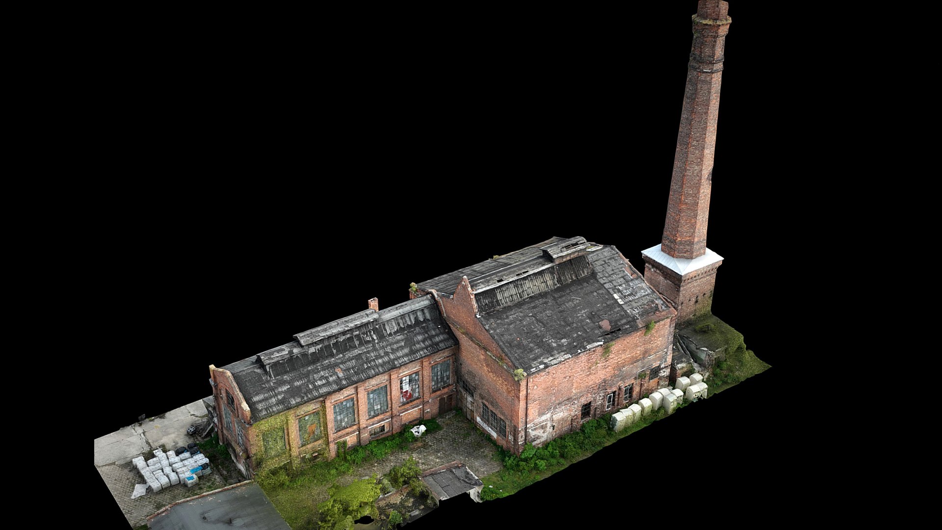 3D Old Factory Brick Ruins Terrain Drone Photogrammetry Model ...