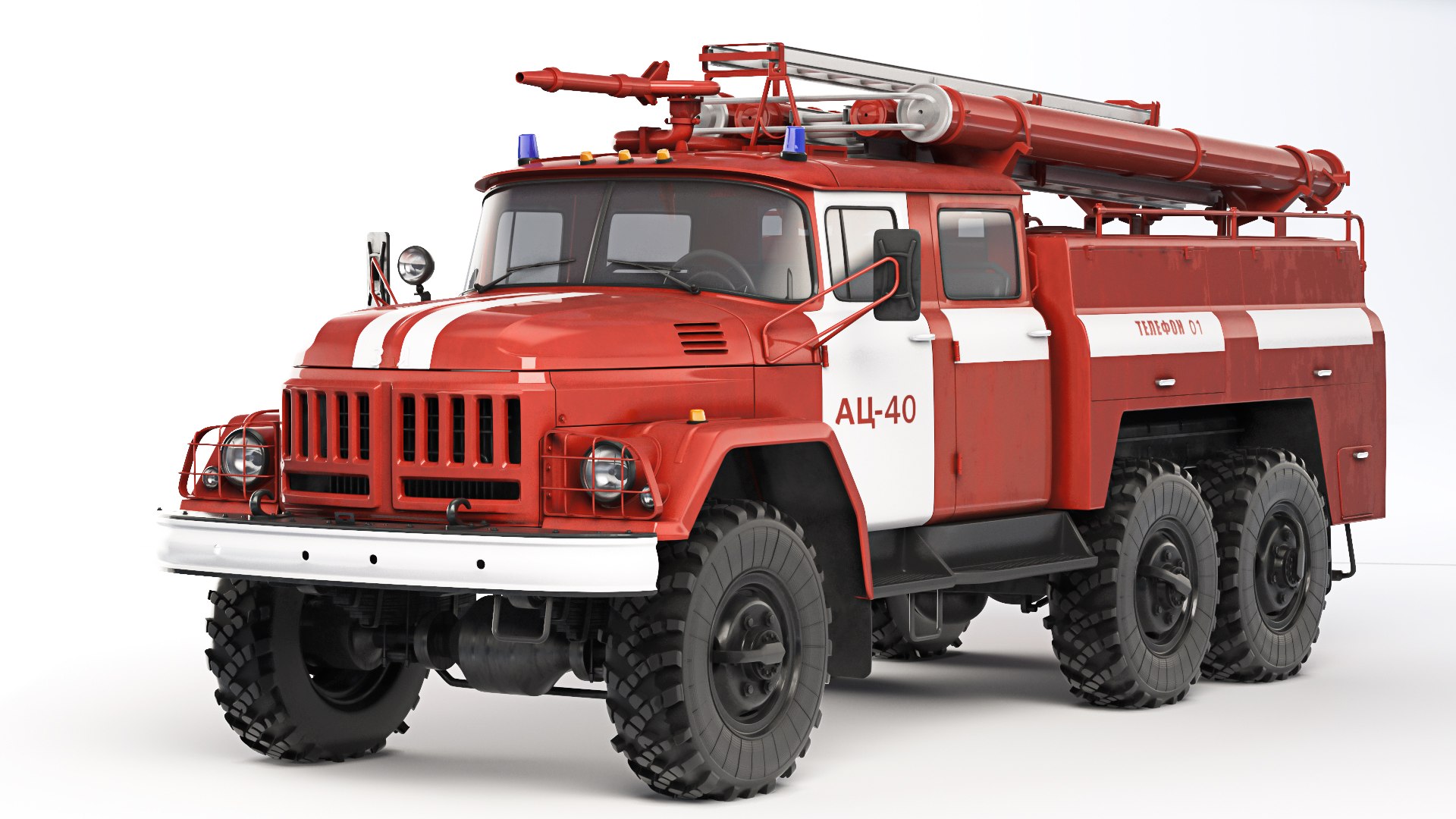 ZiL 131 AC-40 Fire Truck 1970 Model - TurboSquid 1914995