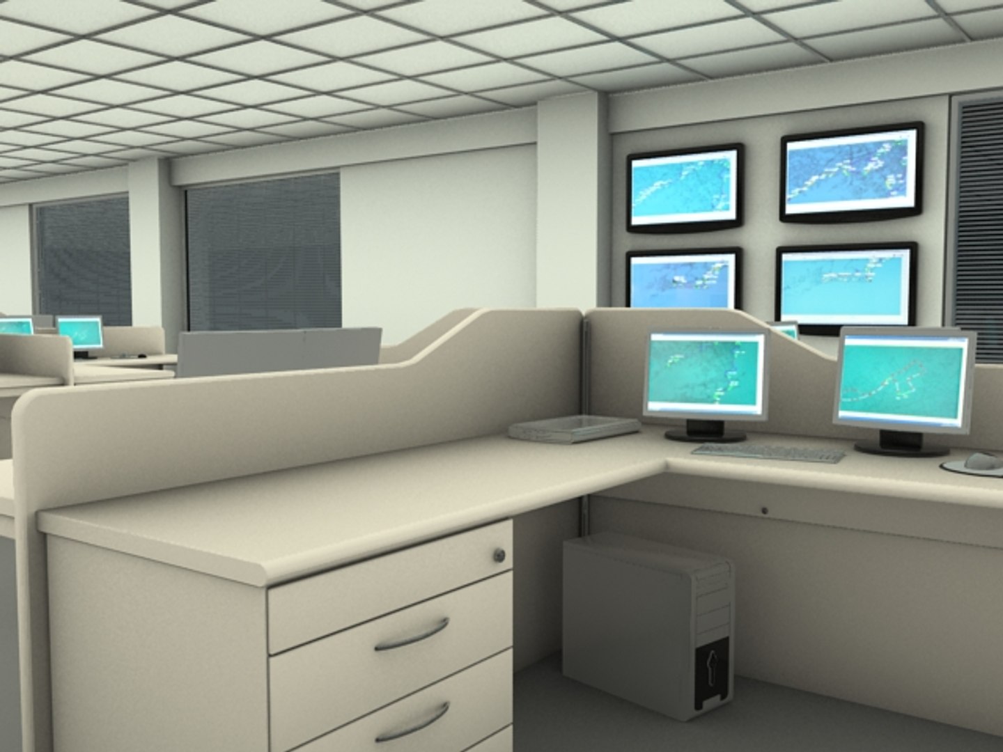 3d Office Work Model