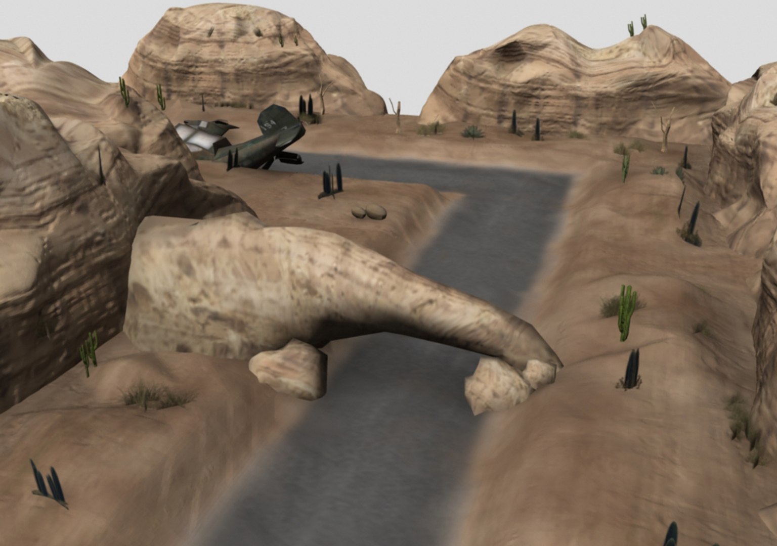 Desert L T Obstacles 3d 3ds