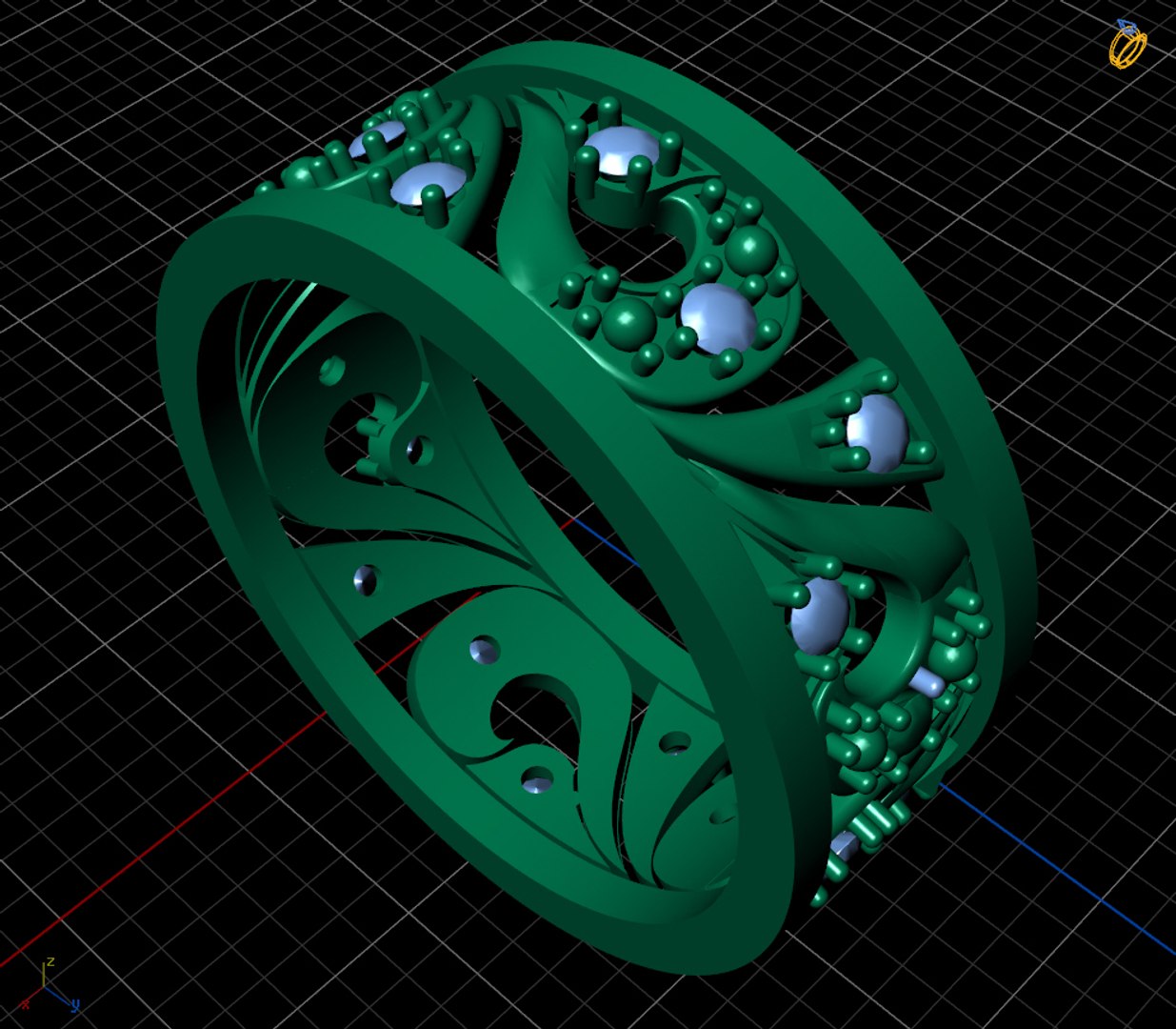 3d ring jewelry gem model