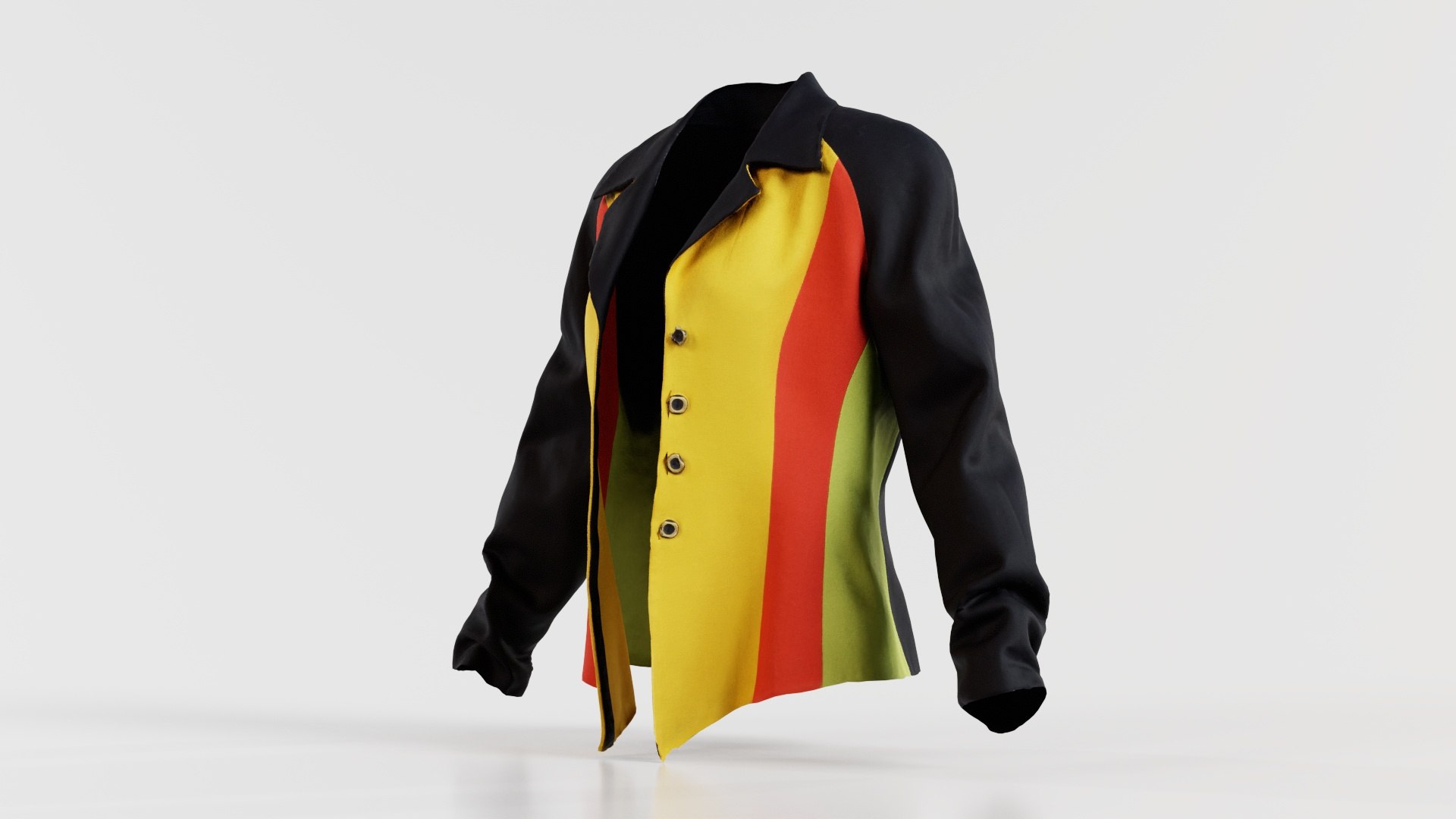 Yellow Red Green Rasta Stylish Jacket Remastered 3D Model - TurboSquid ...