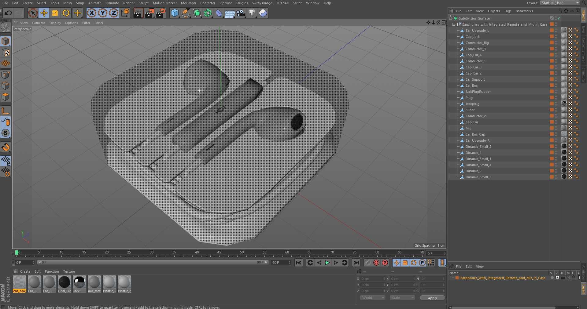 3D Earphones With Integrated Remote And Mic In Case - TurboSquid 2203538