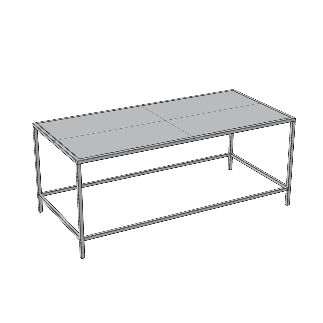 Rectangle Glass Table 3D Model - TurboSquid 2206863