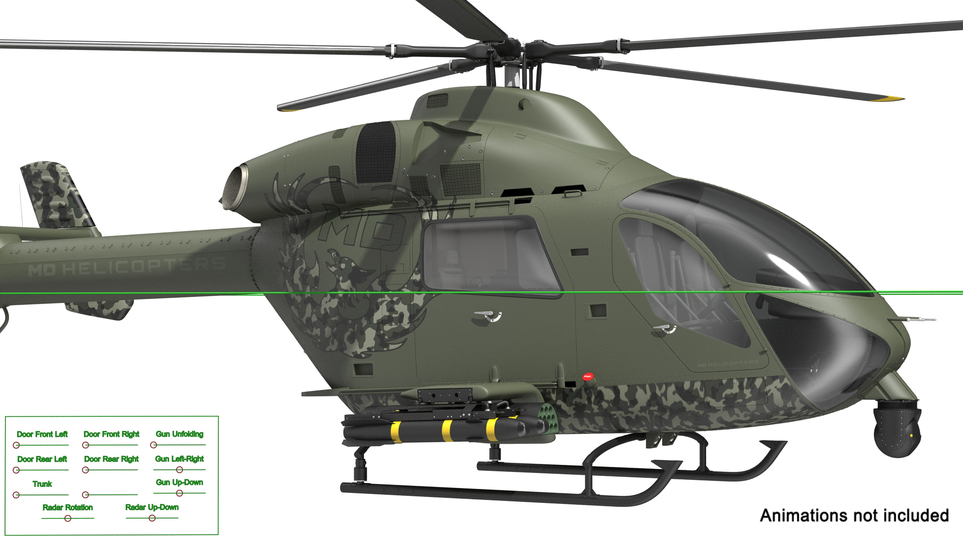 3D Md 969 Twin Attack Helicopter - TurboSquid 1623866