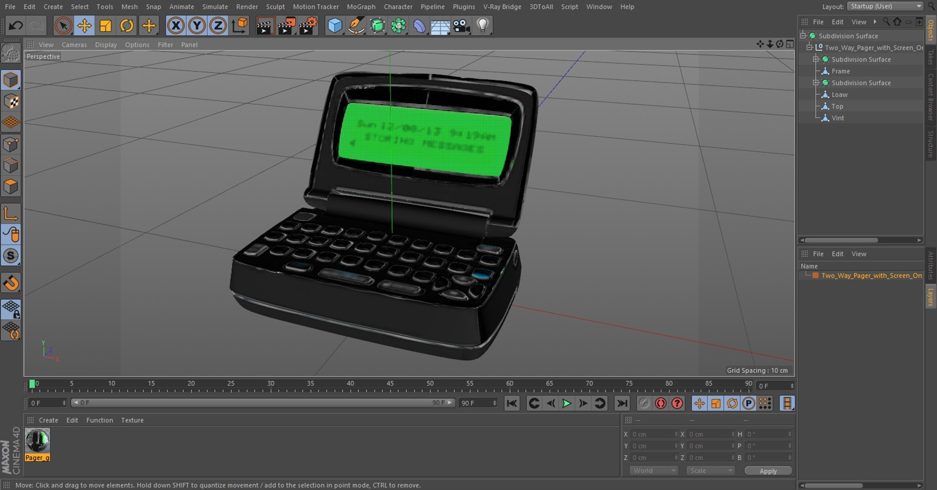 Two-Way Pager With Screen On 3D - TurboSquid 1951690