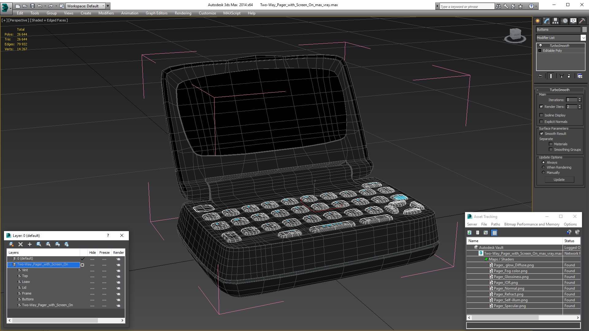 Two-Way Pager with Screen On 3D - TurboSquid 1951690