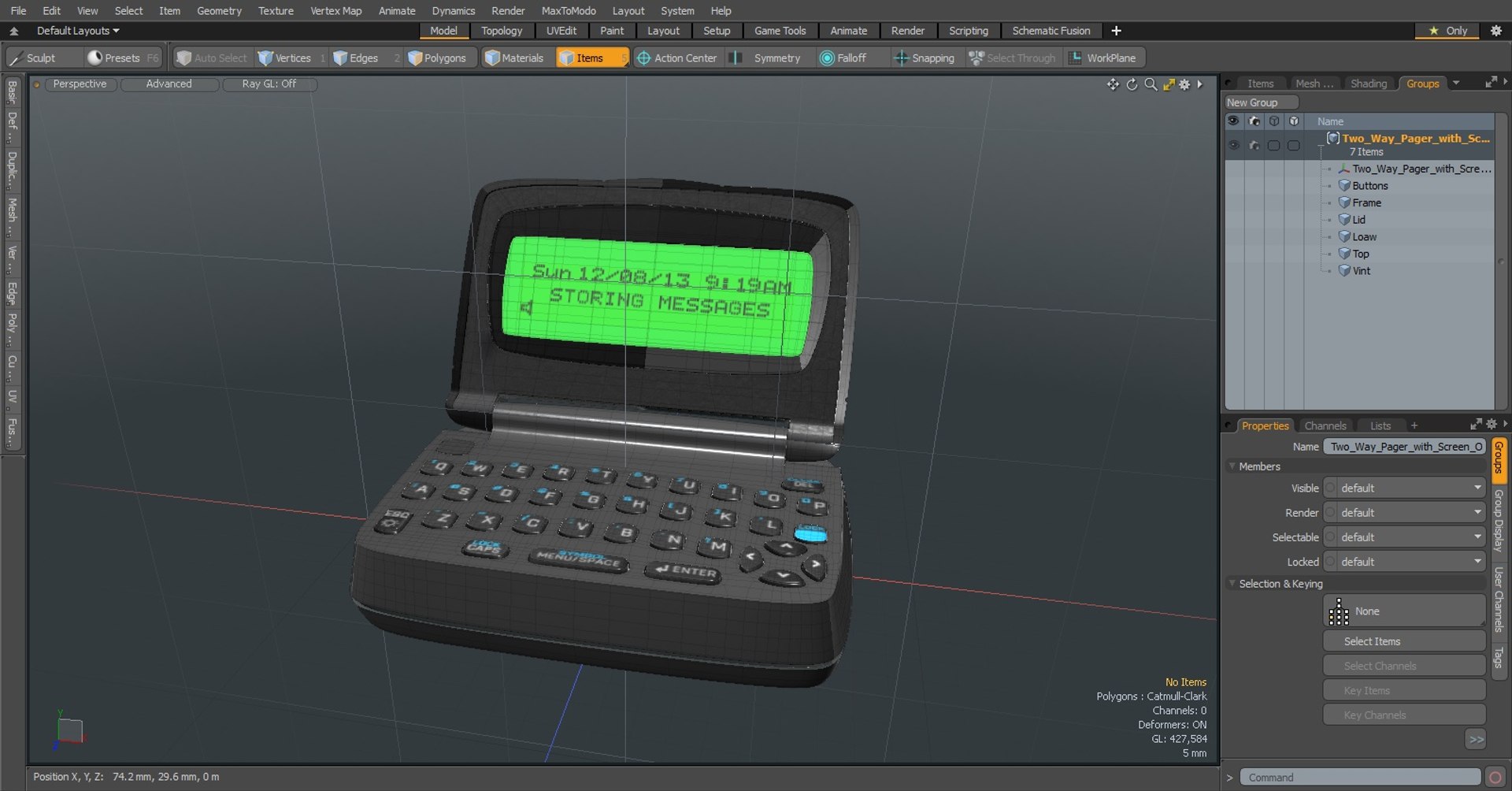 Two-Way Pager With Screen On 3D - TurboSquid 1951690