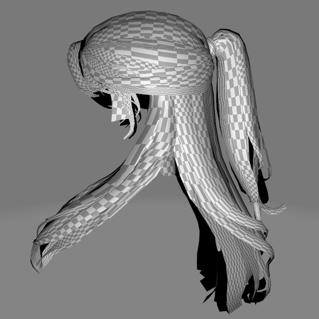 3D Half Up Ponytail Hair Model - TurboSquid 2226768