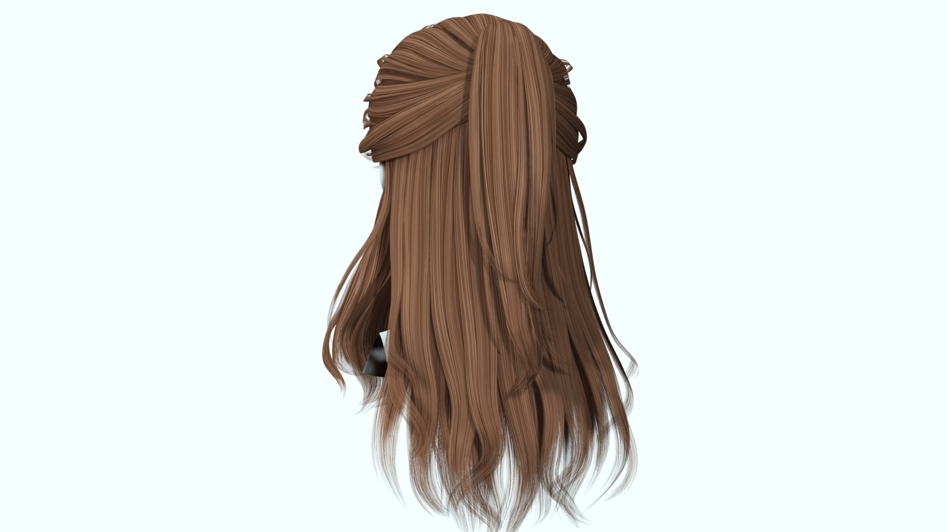 3D Half Up Ponytail Hair Model - TurboSquid 2226768
