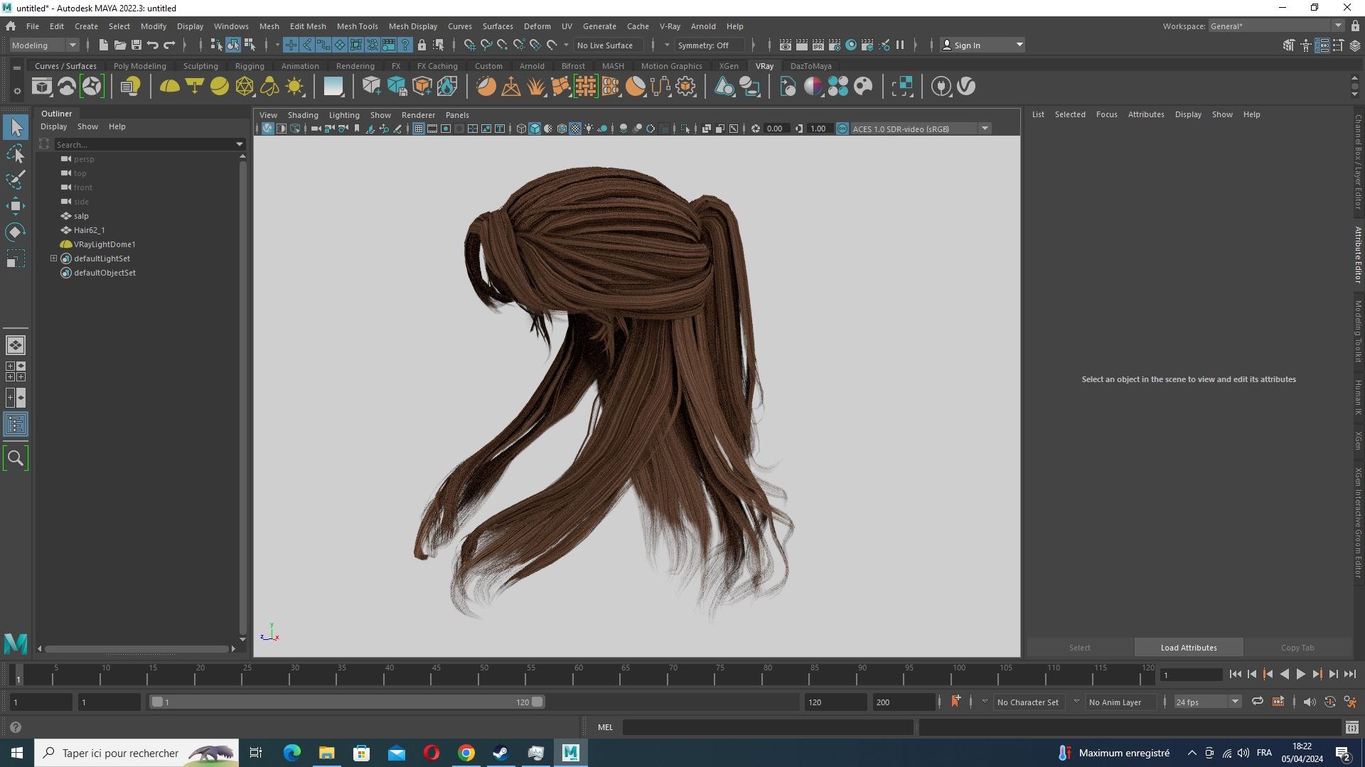 3D Half Up Ponytail Hair Model - TurboSquid 2226768