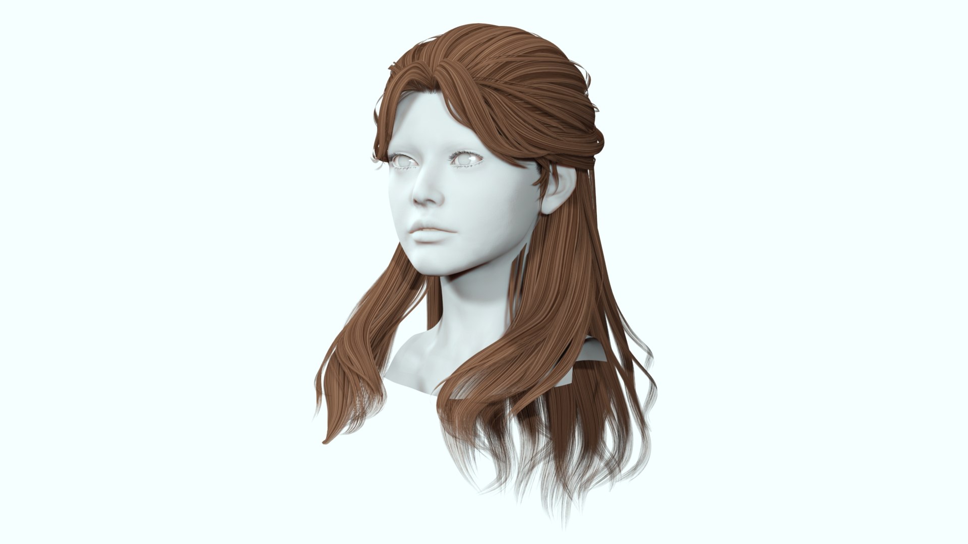 3D Half Up Ponytail Hair Model - TurboSquid 2226768