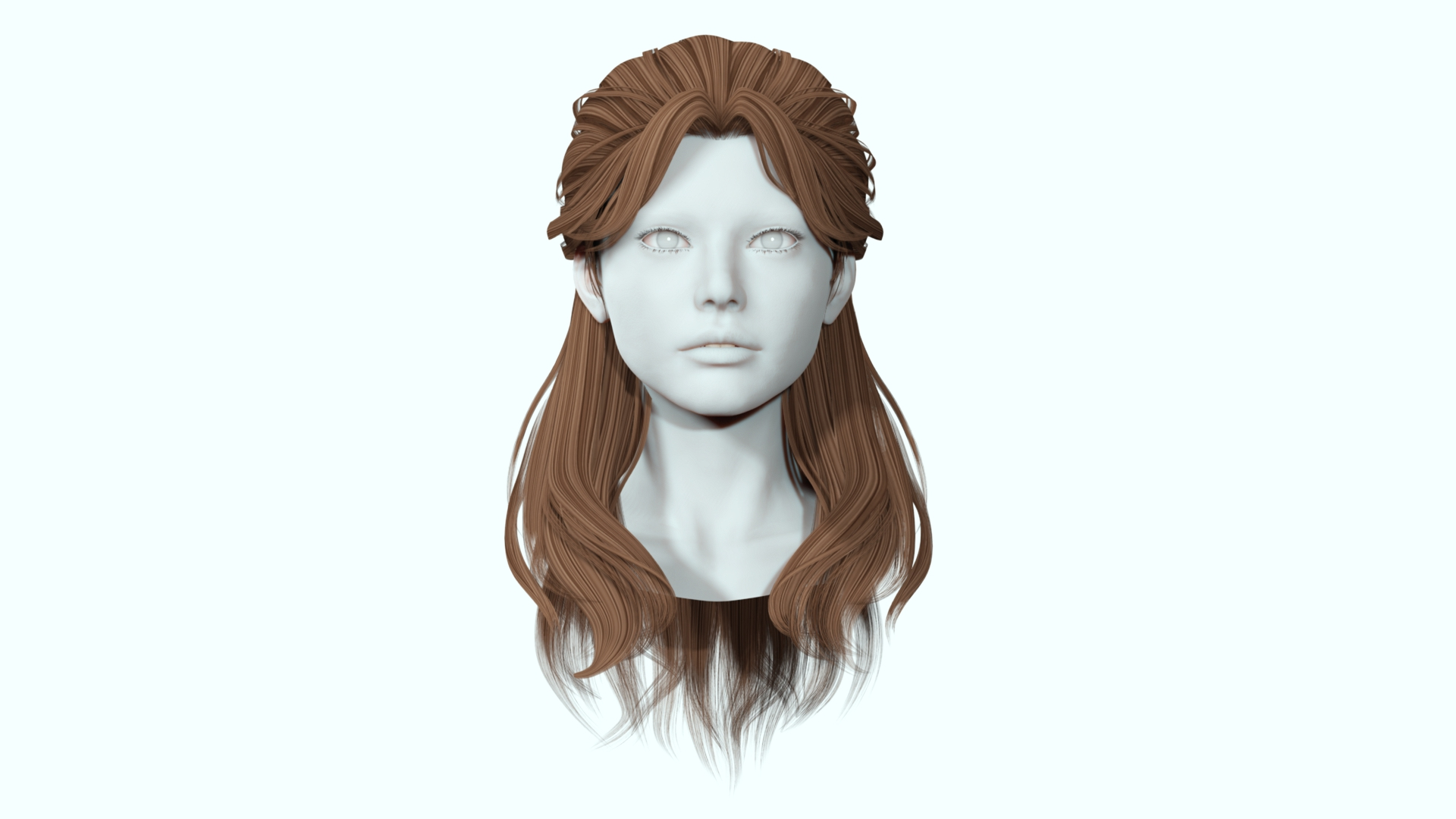 3D Half Up Ponytail Hair Model - TurboSquid 2226768