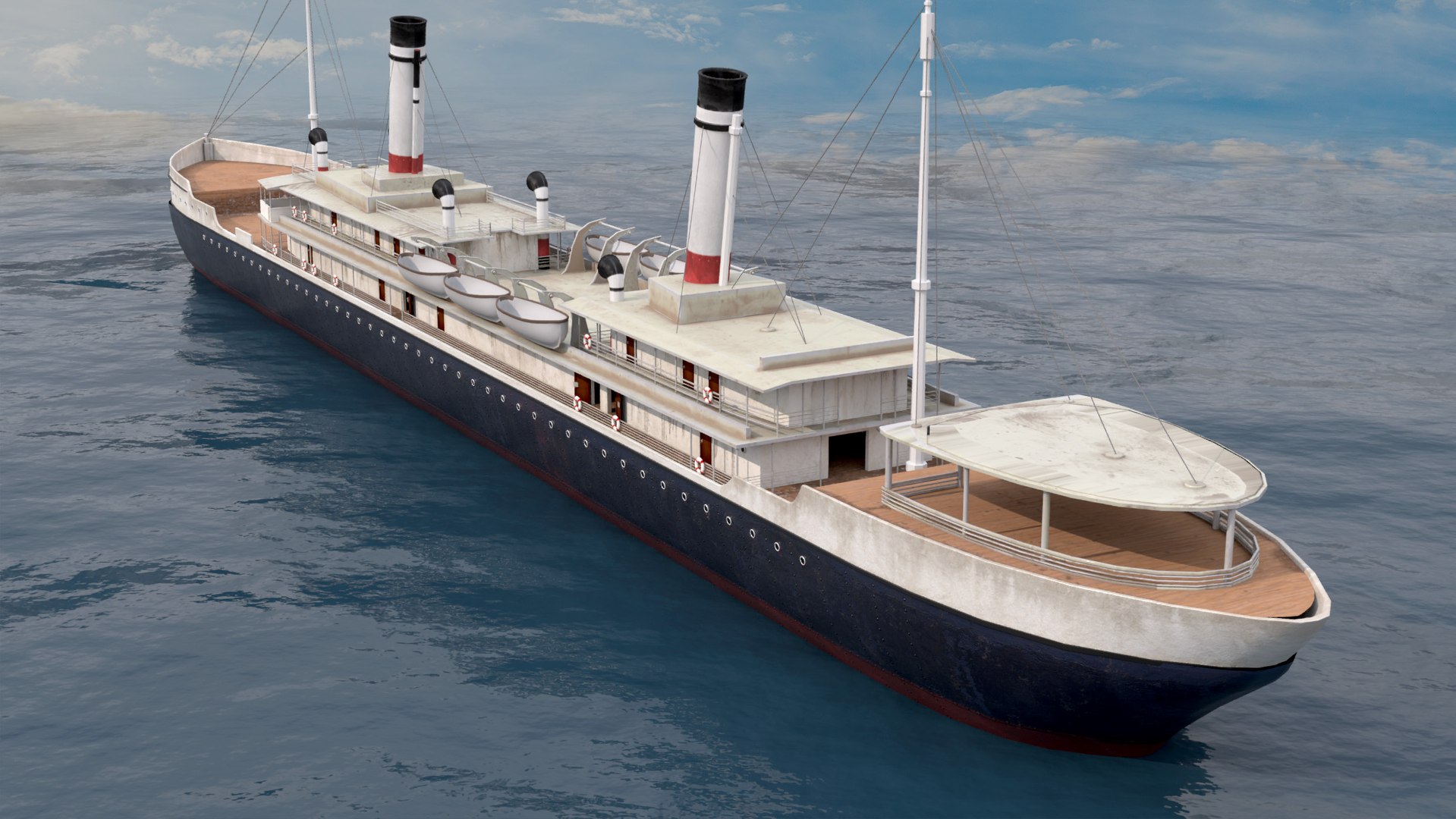 3d Model 1900 Steamship