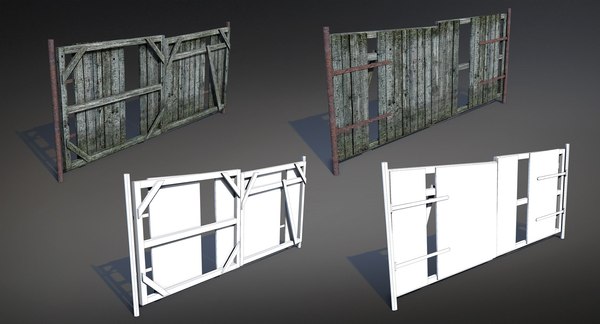 low-poly old wooden fences 3d obj