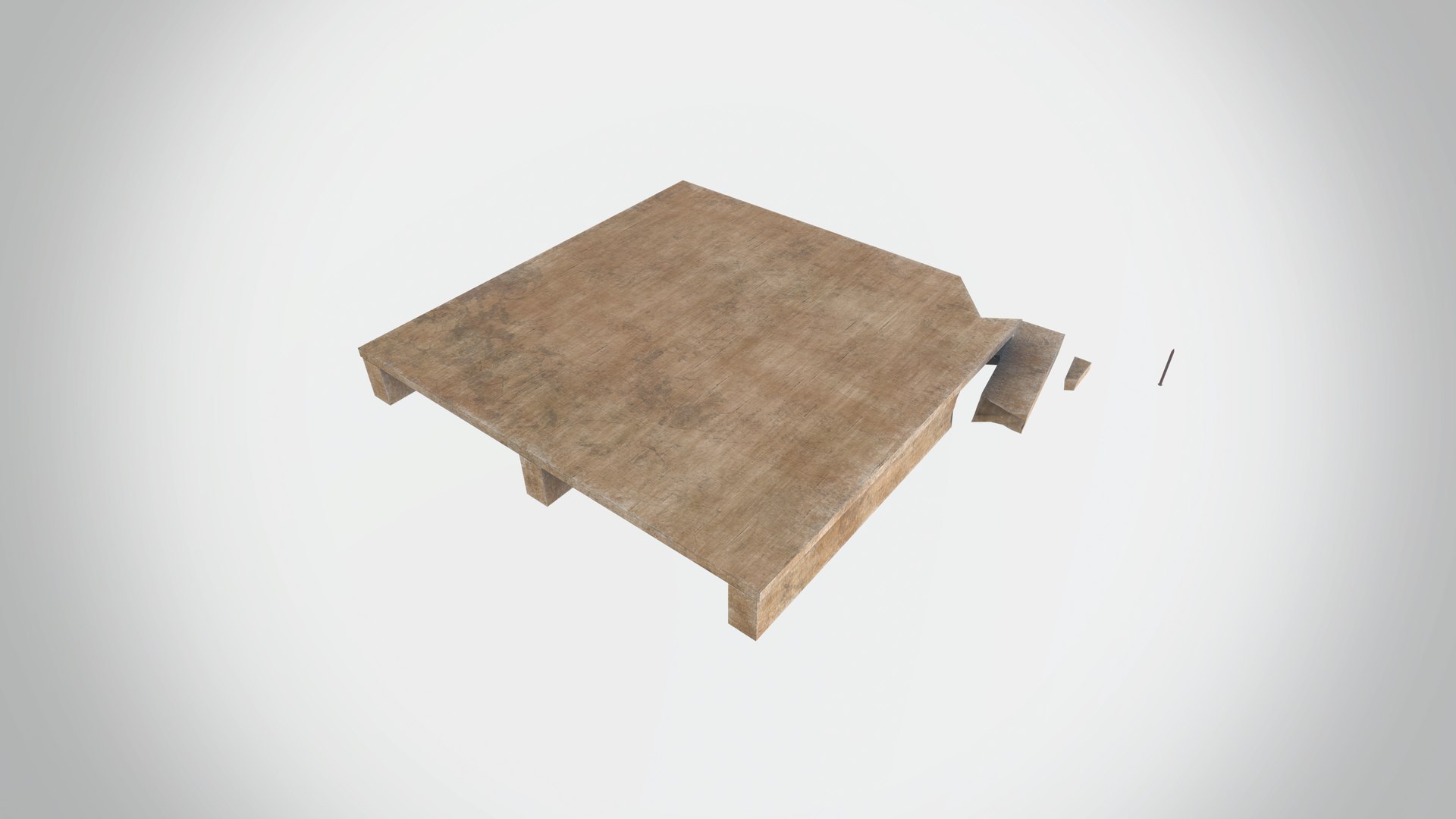 3D Damaged Wood Pallet Model - TurboSquid 2270244