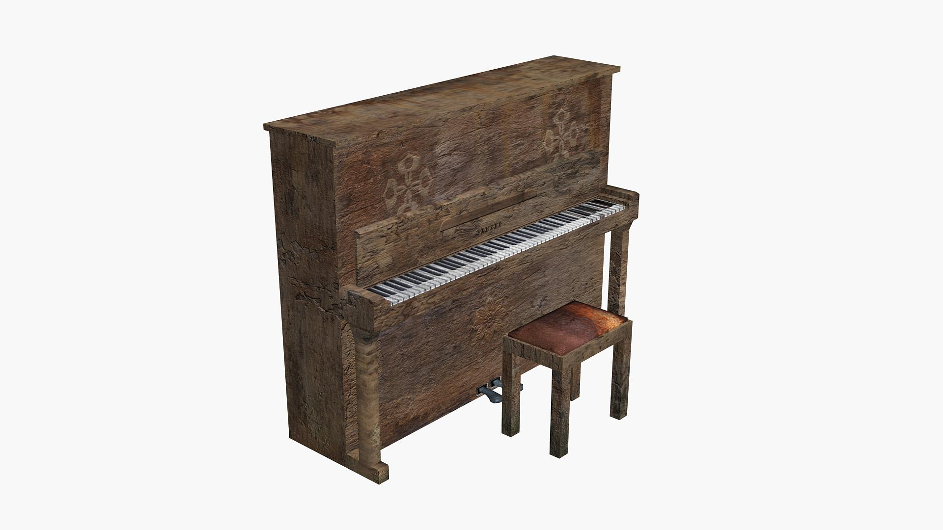 Western Saloon Piano LP 3D Model - TurboSquid 2372790