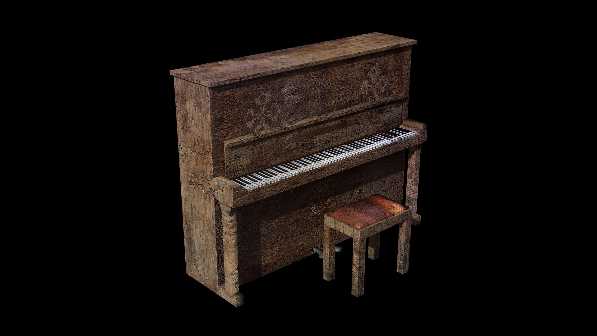 Western Saloon Piano LP 3D Model - TurboSquid 2372790