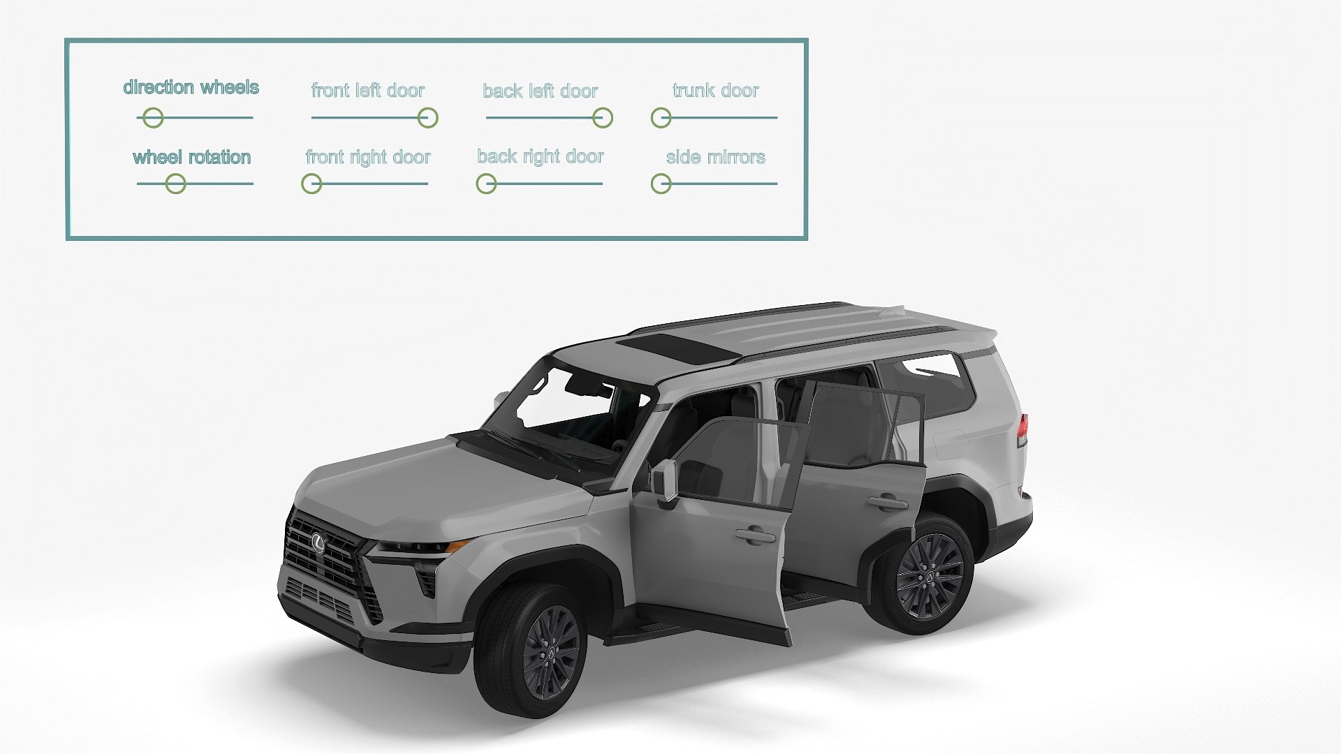 Lexus GX 550 SUV Eminent Atomic Silver Rigged Model - TurboSquid 2327125