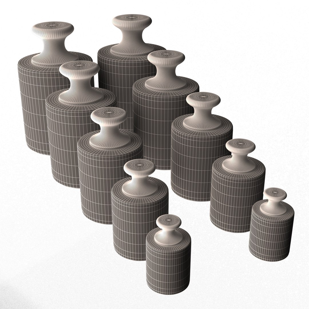 3D Antique Scale Weights Set Model - TurboSquid 1770625