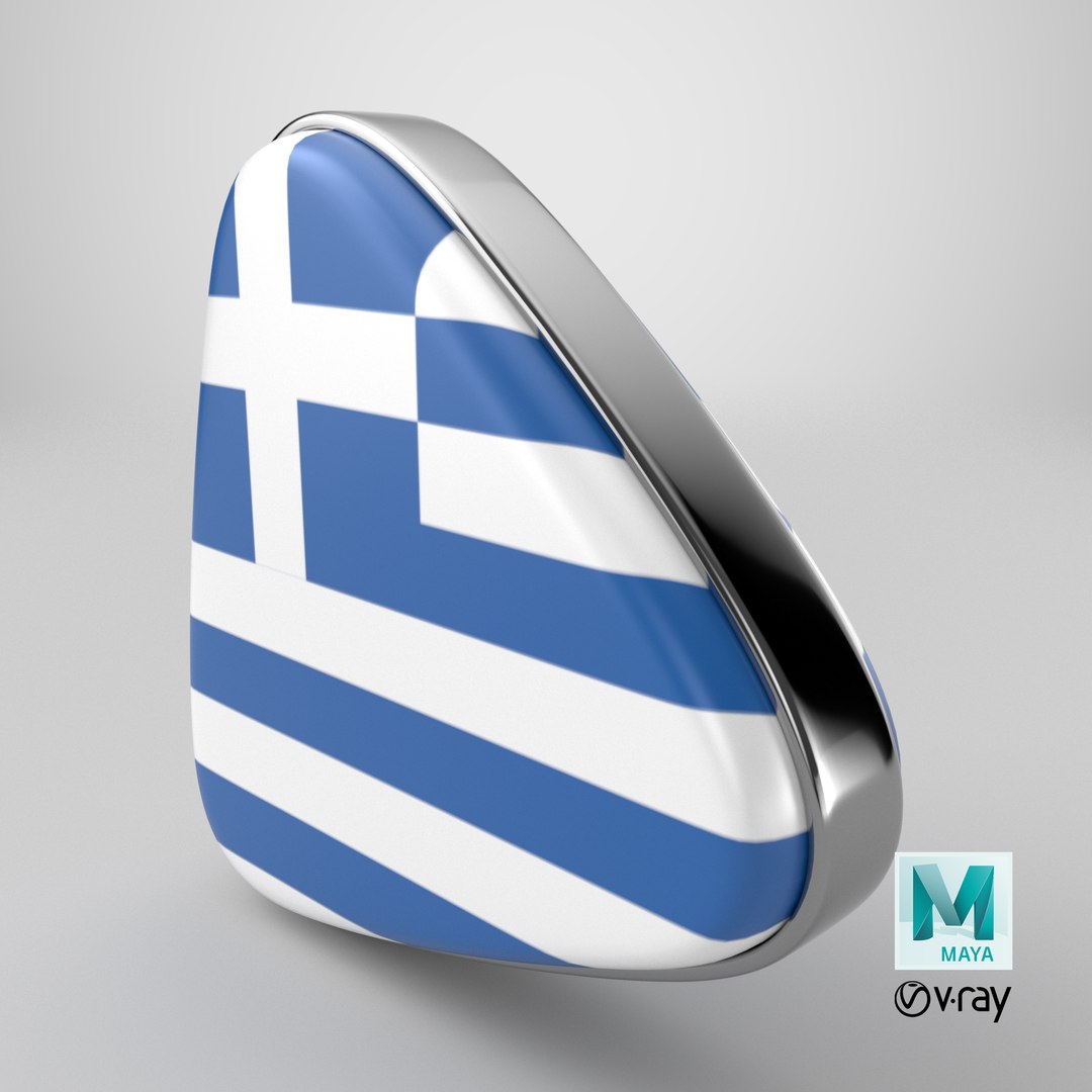 Greece Flag Icon 3D Model - TurboSquid 2058936