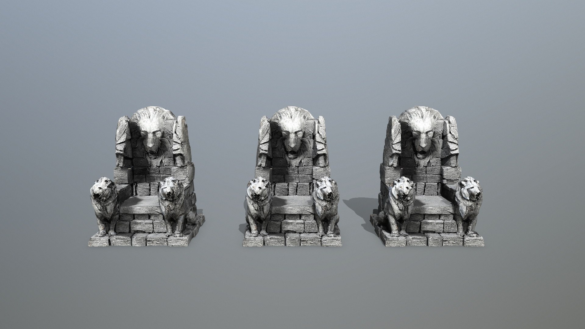 Lion Stone Throne Model - TurboSquid 2264295