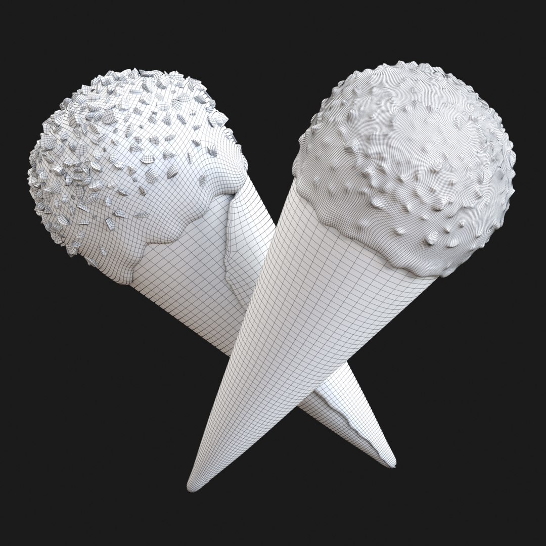 3D Model Ice Cream Cones With Nuts - TurboSquid 2233012