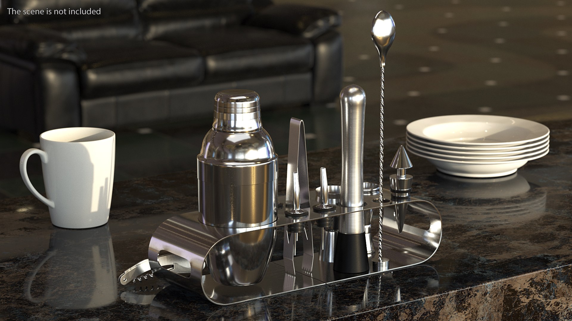 Bartender Kit 12 Piece Stainless Steel 3D - TurboSquid 1790233