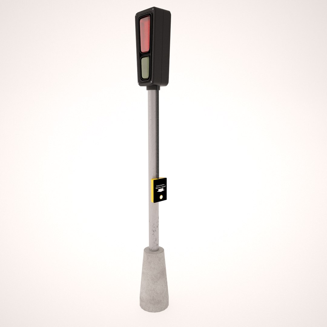 3d model of traffic lights pedestrians