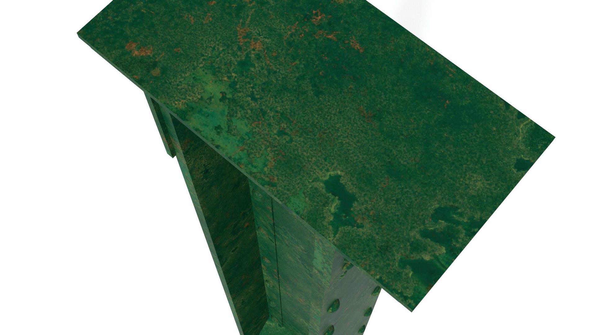 3D Steel Beam Subway Pole Green Model - TurboSquid 1860843