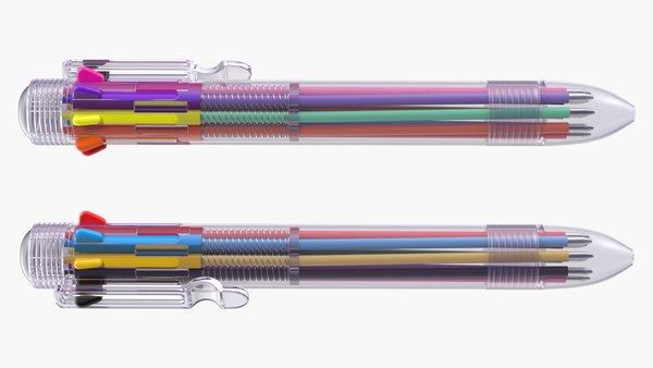 3D multicolor ballpoint pen colors model - TurboSquid 1661954