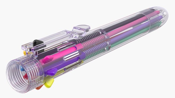 3D multicolor ballpoint pen colors model - TurboSquid 1661954