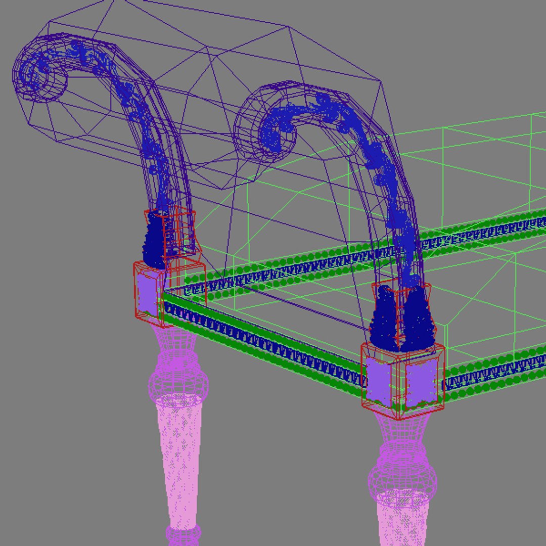3d Bench Classical Model