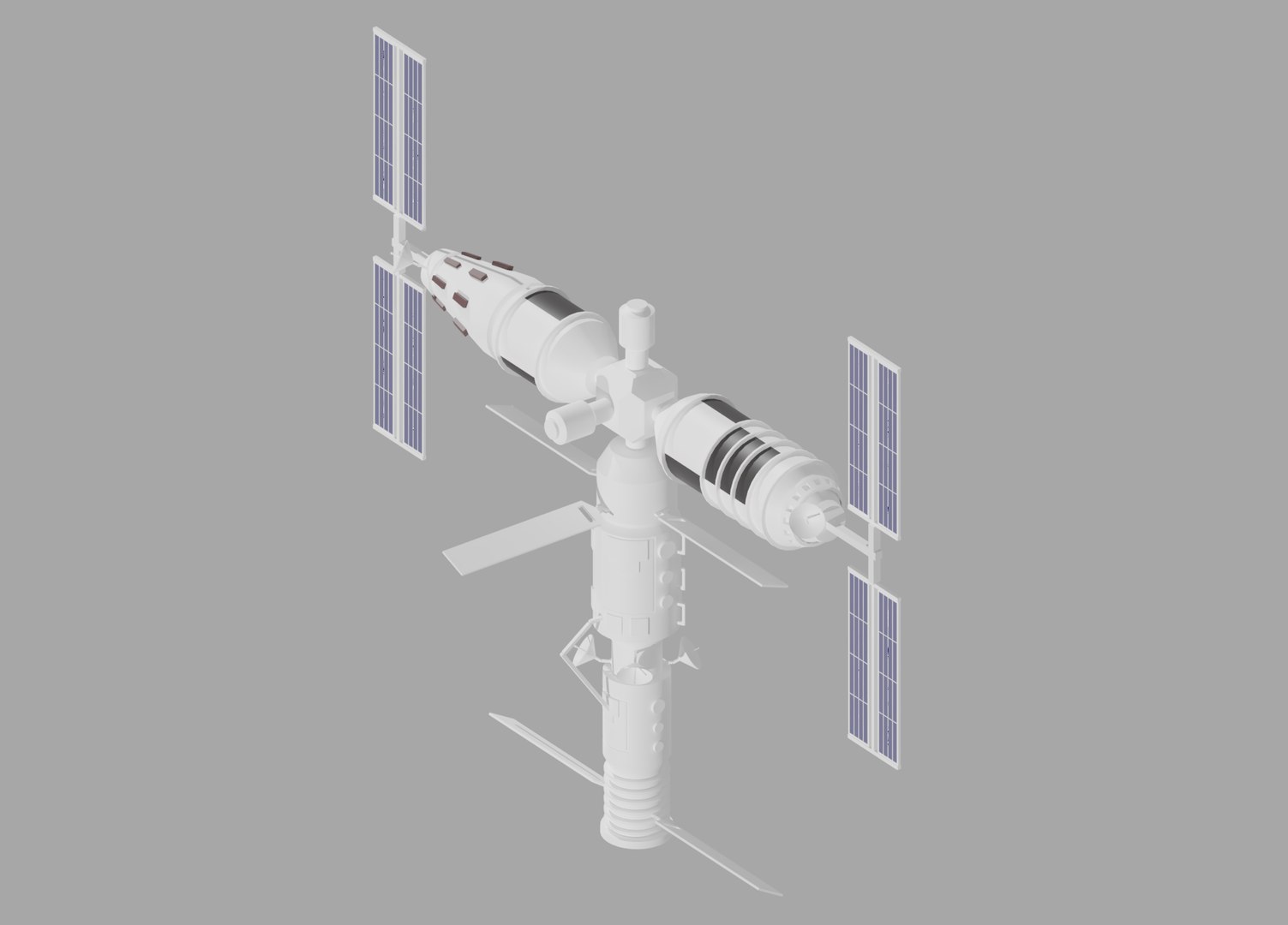 Cartoon Simple Space Station 3D - TurboSquid 1571616