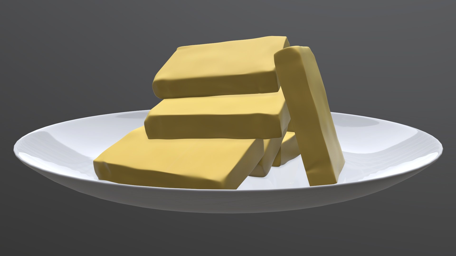 3D Model Plate Butter - TurboSquid 1506406