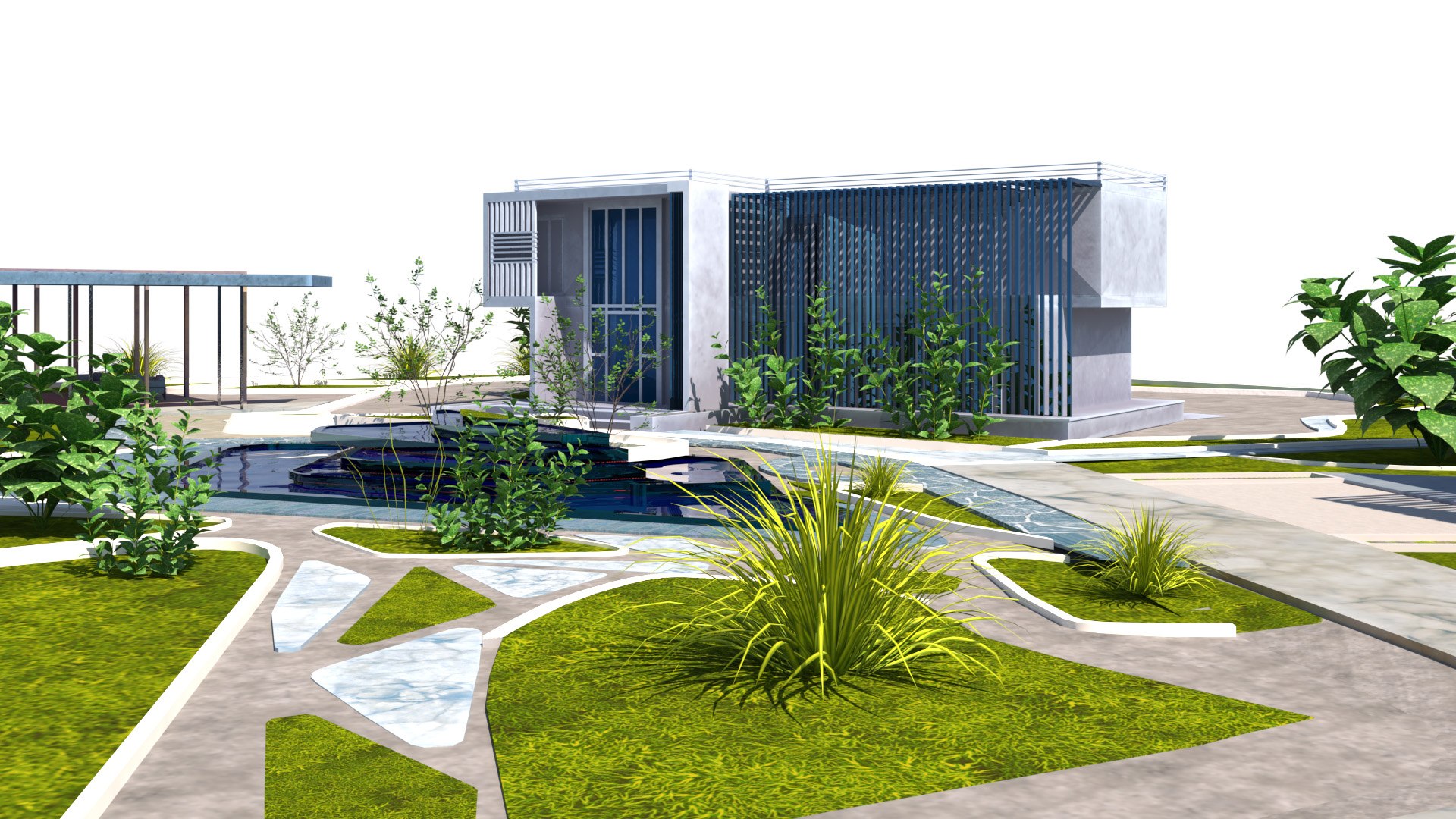 Sculpted Serenity Contemporary Park Design 3D - TurboSquid 2198416